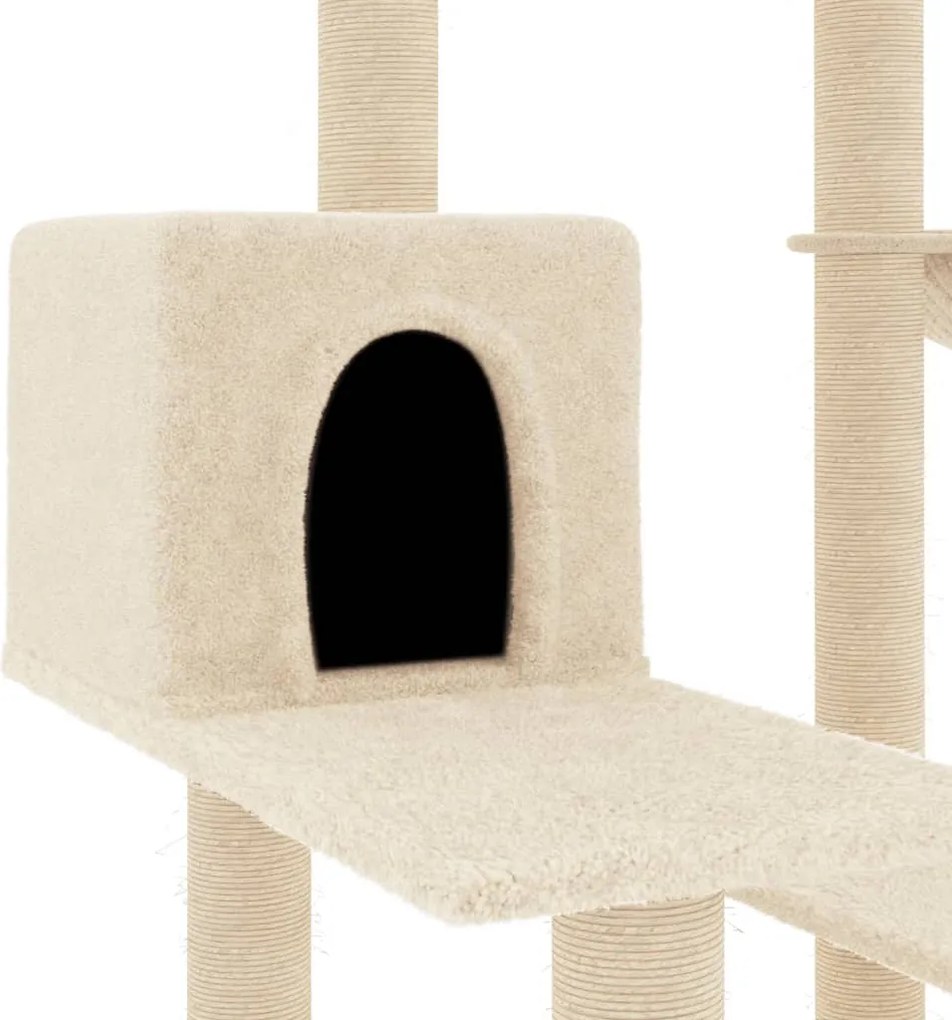 Škrabadlo pro kočky se sisalovými sloupky krémové 82,5 cm 172385