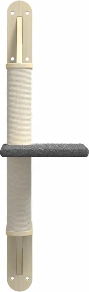 Nástěnné škrabadlo pro kočky se sloupkem tmavě šedé 85,5 cm 172394