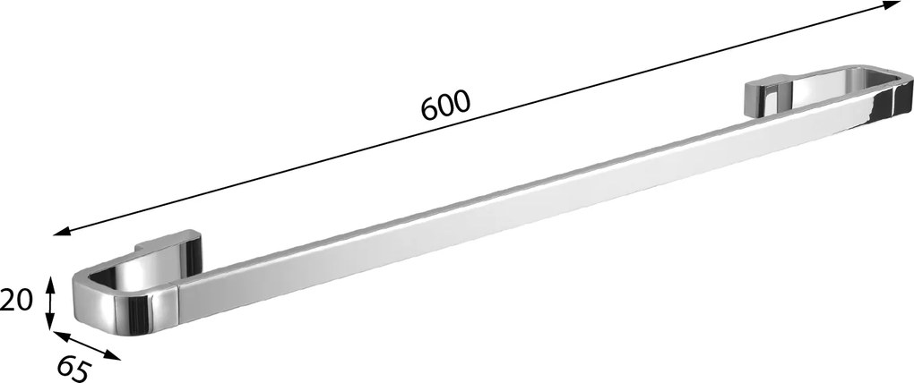 Gedy Sapho, SAMOA držák ručníků 600x65mm, černá matná