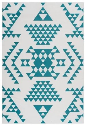 Kusový koberec Esperanto 625 bílá / tyrkys 200 x 290 cm