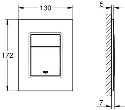 GROHE 37535SH0 - Splachovací tlačítko SKATE COSMOPOLITAN S 130 × 172 mm bílá