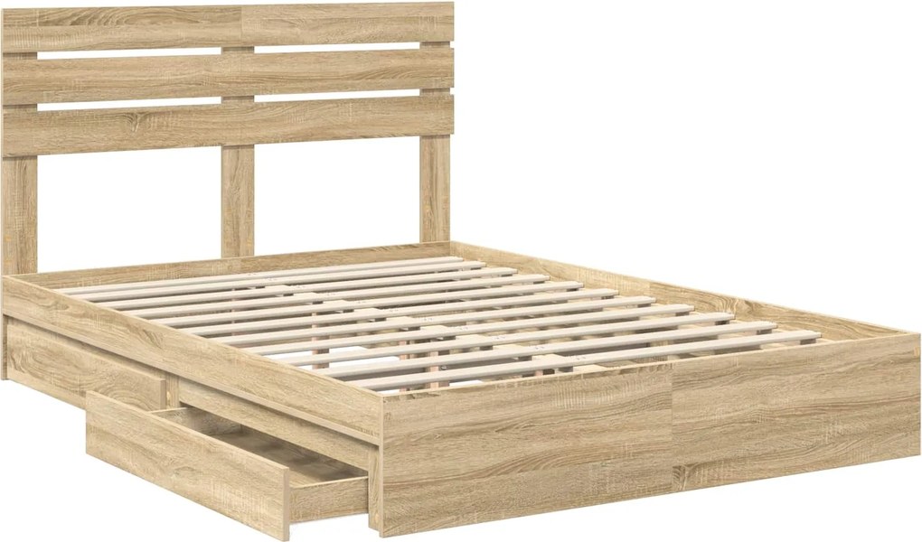 Postel s úložným prostorem se zásuvkou Sonoma dub 160 x 200 cm 3411555