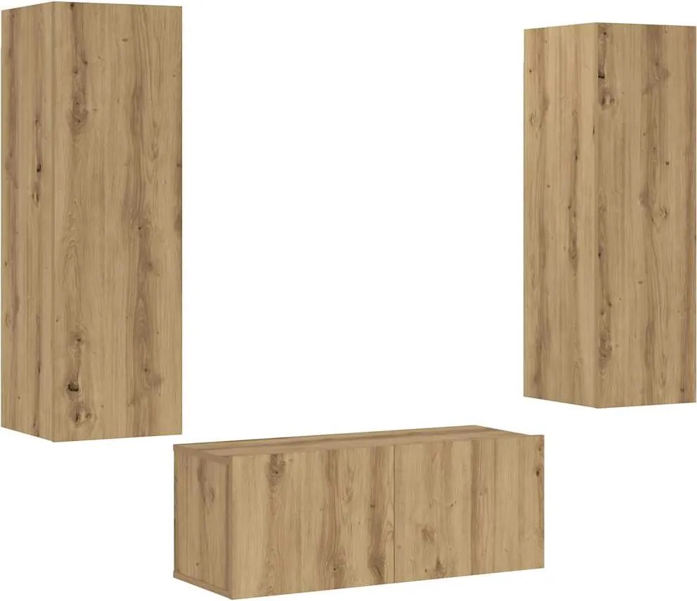 Nástěnné TV skříňky 3 ks dub artisan kompozitní 3328964