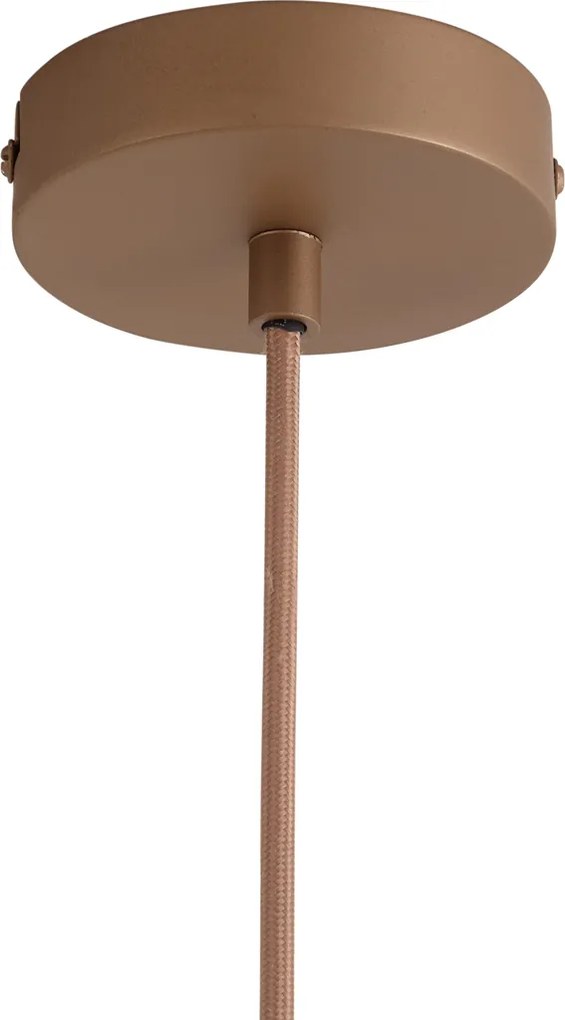 Designové závěsné svítidlo tmavý bronz s jantarovým sklem - Kemner