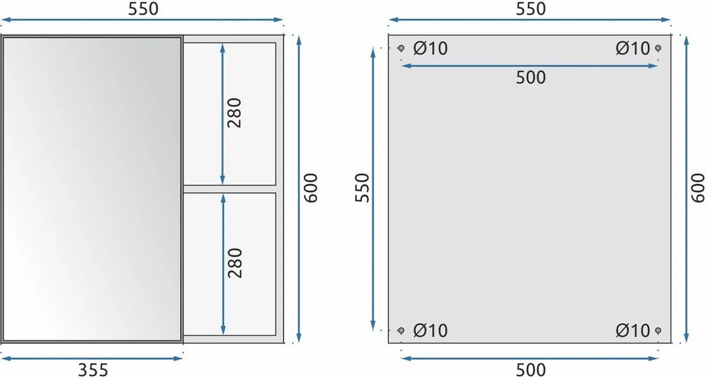 Rea Astor, sada koupelnového nábytku s umyvadlem 60cm, šedá matná, REA-M0004