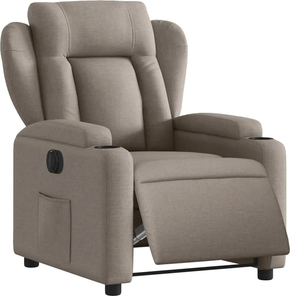 Elektrické polohovací křeslo taupe textil 3204466