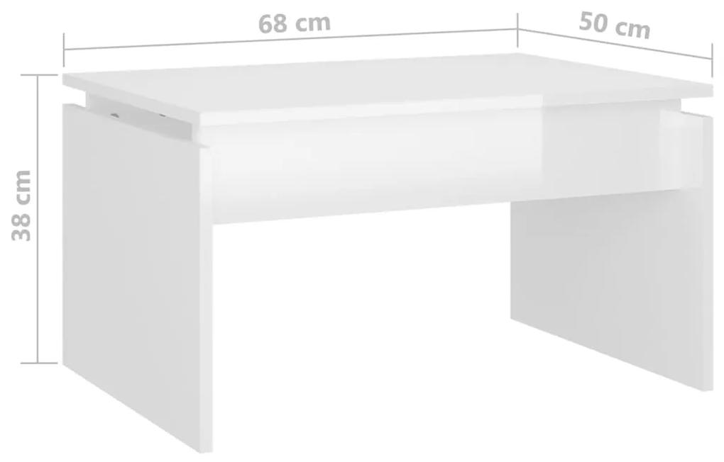Konferenční stolek bílý vysoký lesk 68 x 50 x 38 cm dřevotříska - Default Title