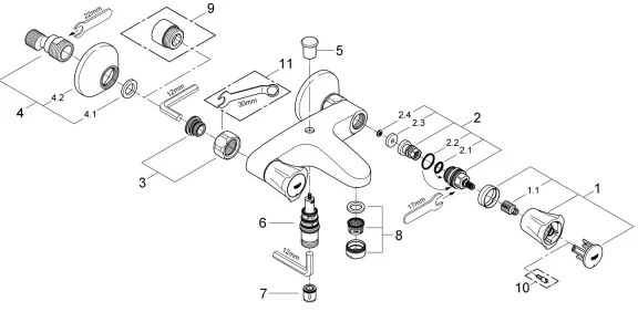 GROHE 25450001 - Vanová baterie COSTA L DN 15 lesklý chrom