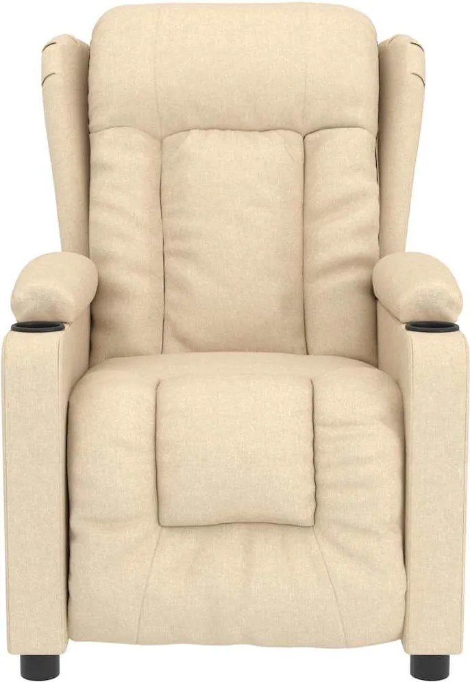 Masážní křeslo krémové textil 339067