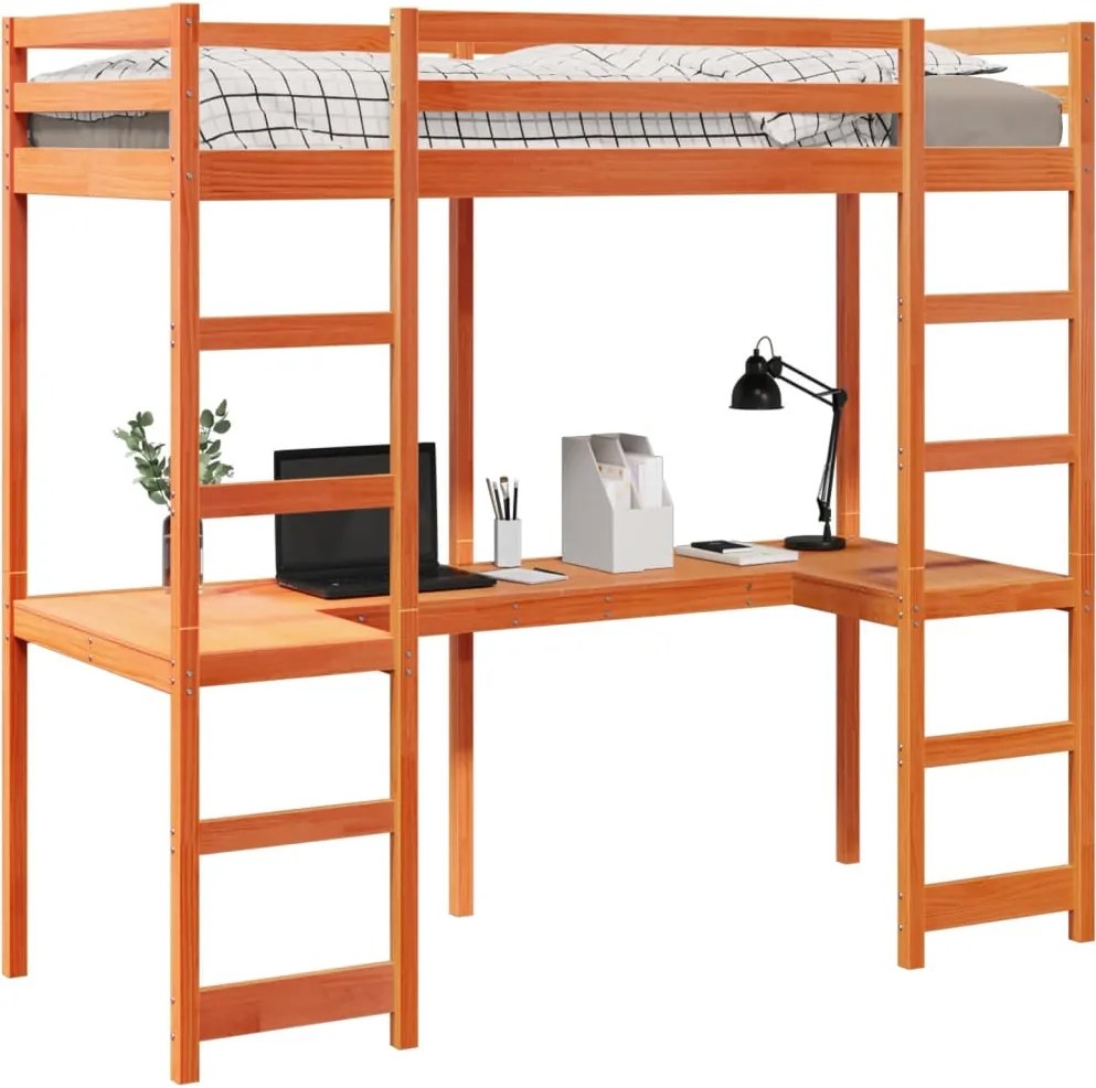 Patrová postel bez matrace voskově hnědá 80 x 200 cm borovice 3308570