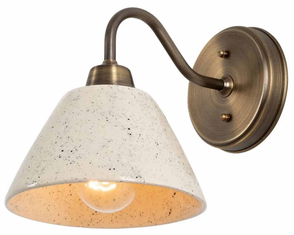 Keramické retro svítidlo na stěnu MILO Grain/stará mosaz/1xE27