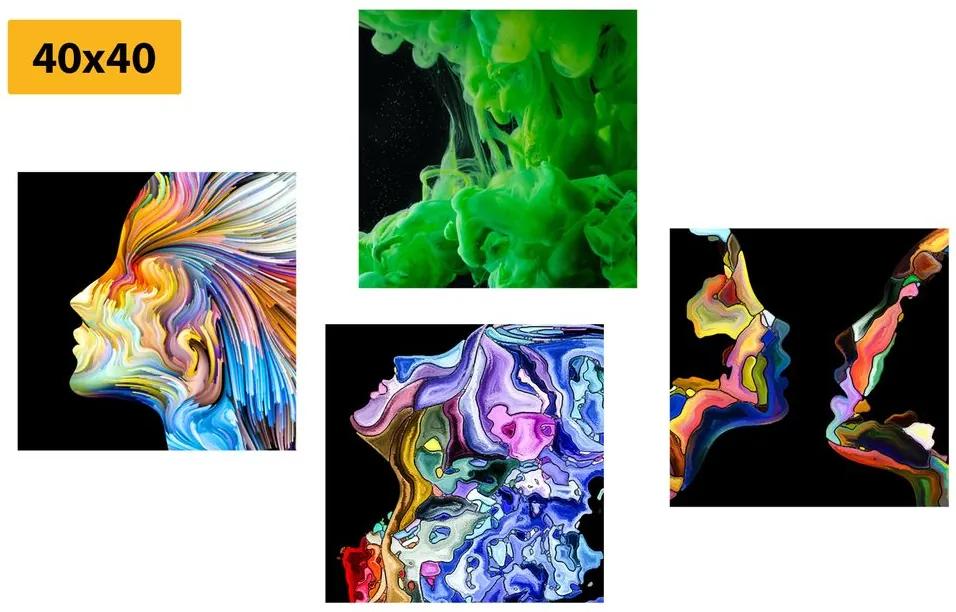 Set obrazů pestrobarevná abstrakce Varianta: 4x 40x40
