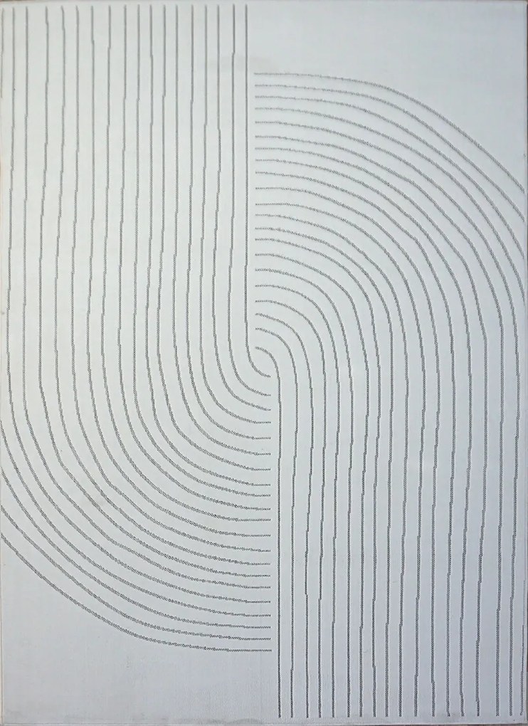 BE Koberec Zen Garden Collection 2403 WHITE - bílý obdélníkový Rozměr: 60x100 cm