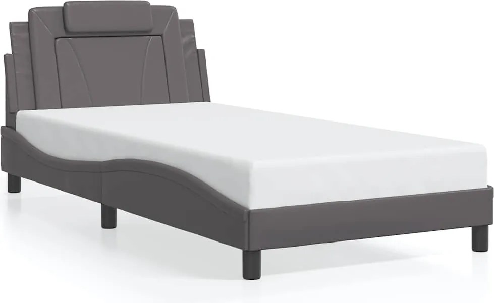 Rám postele Viana bez matrace šedý 100x200 cm umělá kůže 3208078