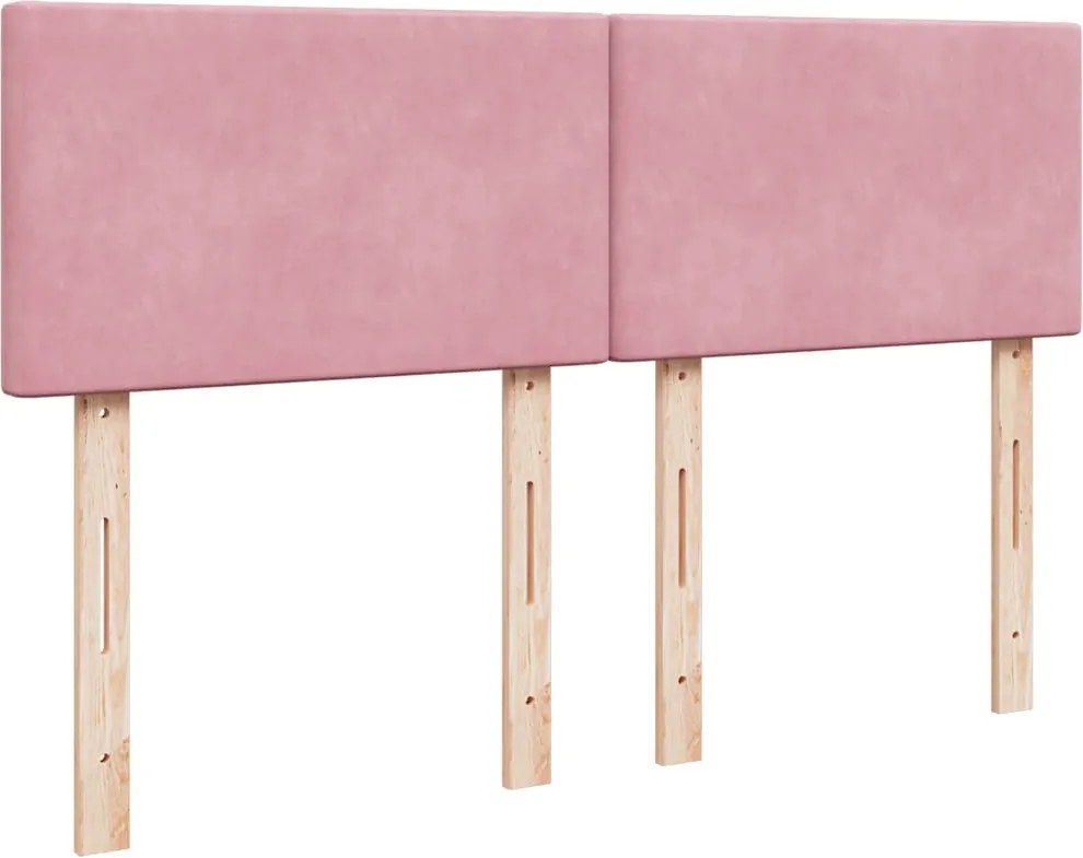 Box spring postel s matrací růžová 140x200 cm samet 3287757