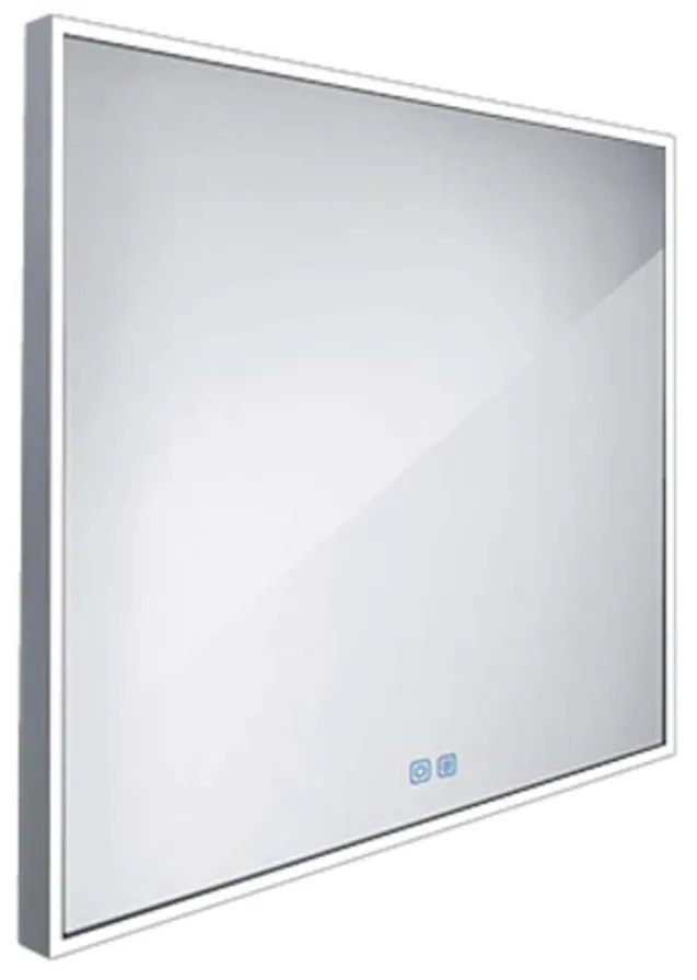 Nimco - Zrcadlo s LED osvětlením, 70x70 cm, dotykový senzor, hliník ZP 13077VX