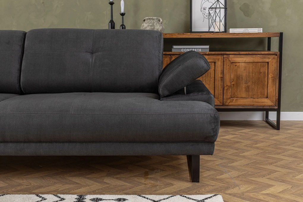 Atelier del Sofa 3-místná pohovka Mustang - Anthracite, Antracitová