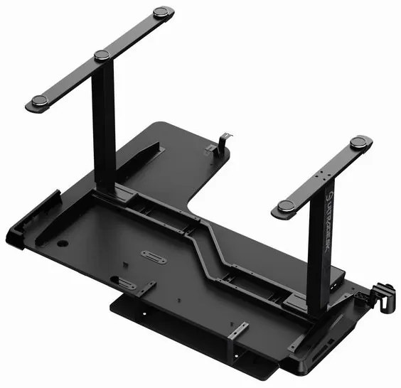 Lama Plus Herní stůl ULTRADESK WINGER – 111x155x60 cm, elektricky nastavitelná výška, RGB podsvícení, černá