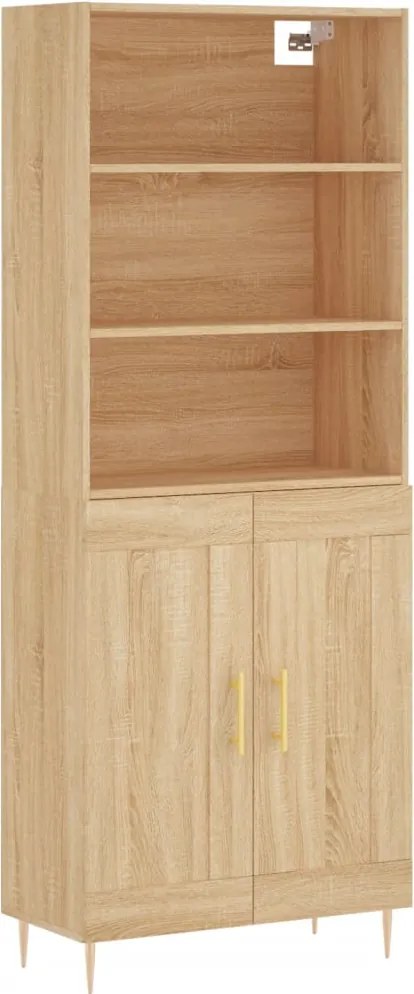 Skříň highboard dub sonoma 69,5 x 34 x 180 cm kompozitní dřevo 3189944