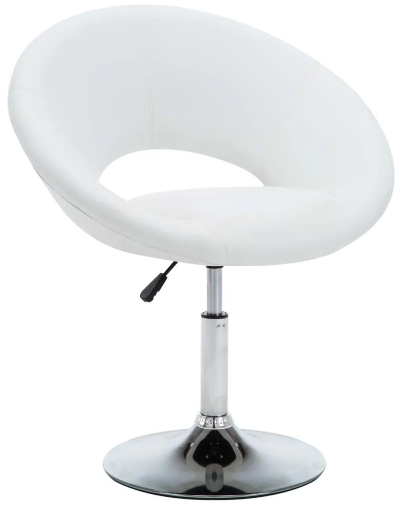 246914 vidaXL Otočná jídelní židle bílá umělá kůže