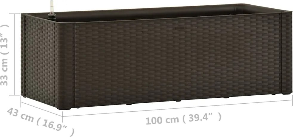 Zahradní vyvýšený záhon se samozavlažováním mokka 100x43x33 cm 313960