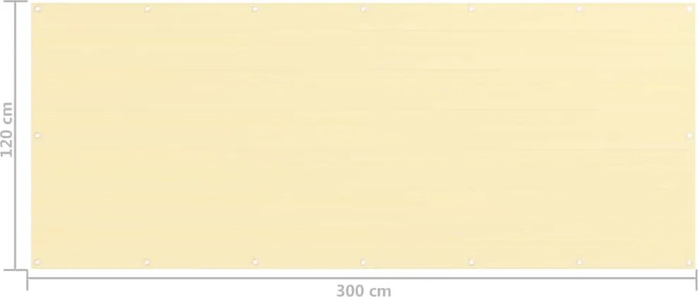 Balkonová zástěna béžová 120 x 300 cm HDPE 310916