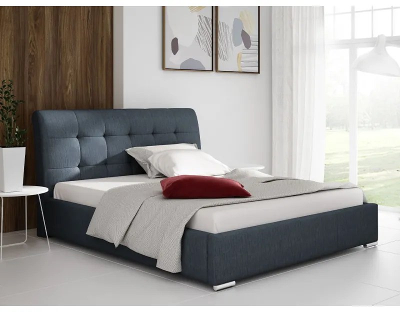 Čalouněná manželské postel Pilatus, Rozměr postele: 180 x 200 cm, Barva:: ekokůže Soft 011 (černá)