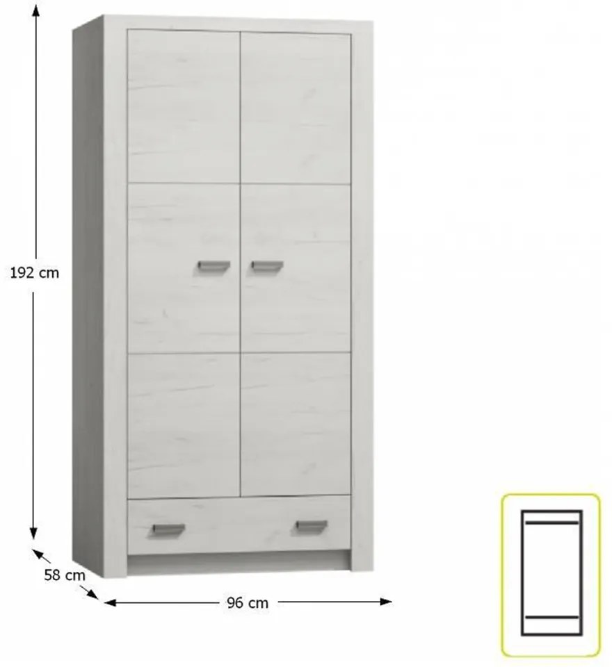 Kondela Skříň, jasan bílý, INFINITY I-01