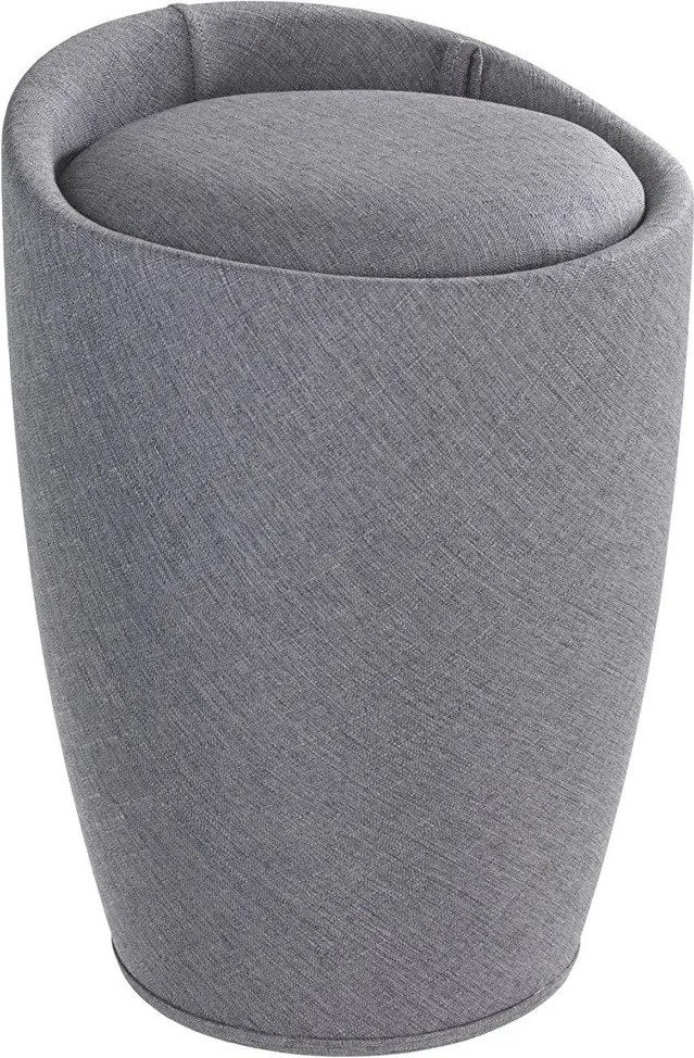 Taburet CANDY GREY - koš na prádlo, 2 v 1 , WENKO, šedý