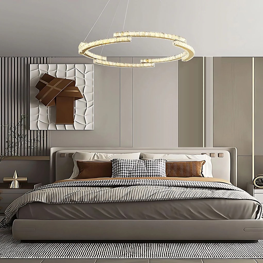 Toolight Toolight, LED závěsné osvětlení 60cm, 45W, 4000K, 2500lm, APP1771-CP, zlatá, OSW-04349
