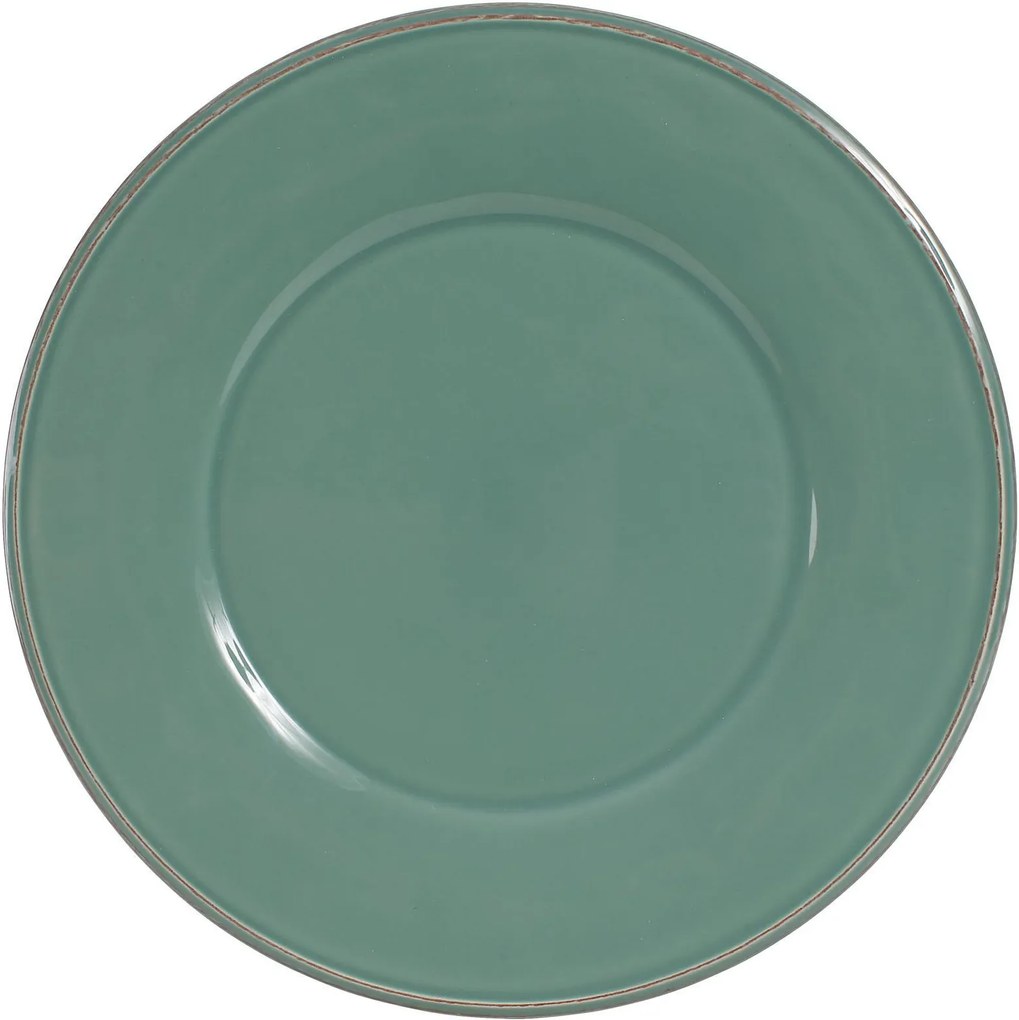 CÔTÉ TABLE Keramický talíř Constance Sauge 28,5cm, zelená barva, keramika