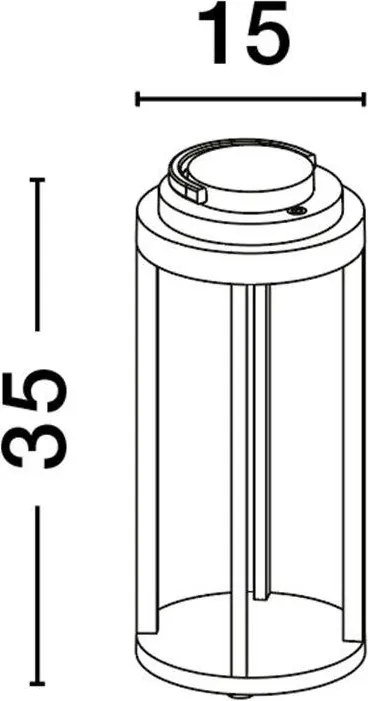 NV 9492700 Venkovní stolní lampa MOCHA antracitový hliník a čiré sklo LED 2W 3000K 5V DC 96st. IP54 - NOVA LUCE