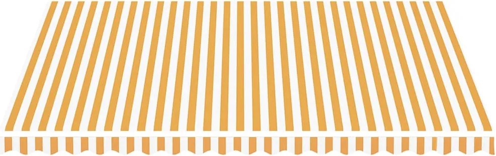 Náhradní plachta na markýzu žlutá a bílá 450 x 350 cm polyesterová 311940
