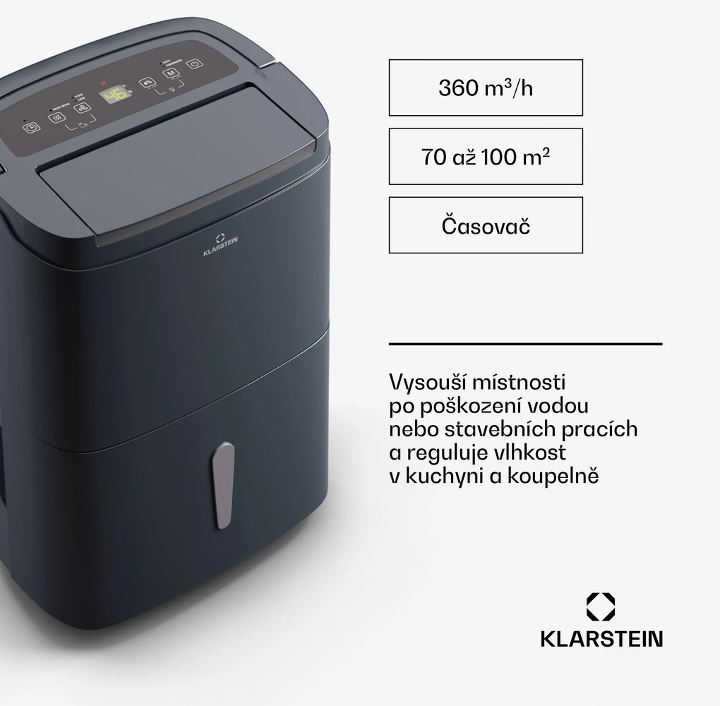 Klarstein DryFy Connect 40 Smart, Odvlhčovač, , Wi-Fi, komprese, 50 l/d, 45–55m²