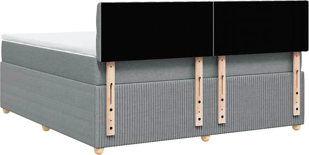 Box spring postel s matrací světle šedá 180 x 200 cm textil 3287542