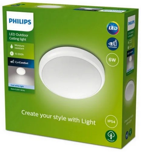 Venkovní stropní svítidlo Philips Doris 8719514417939 LED 6W 4000K IP54 bílá