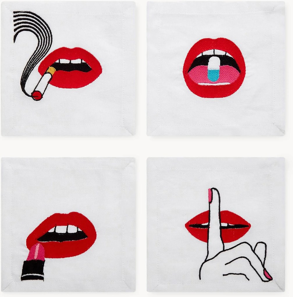 Sada lněných ubrousků Lips, 4 díly
