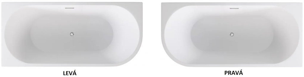 BESCO Volně stojící vana ZOYA bílá Barva sifonu - Černá, Rozměr vany - 150 × 75 cm, Způsob provedení - Levé - VANZOYA150LB