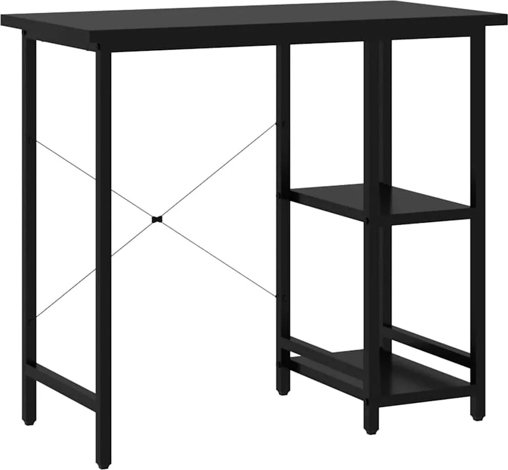 PC stůl černý 80 x 40 x 72 cm MDF a kov 20554