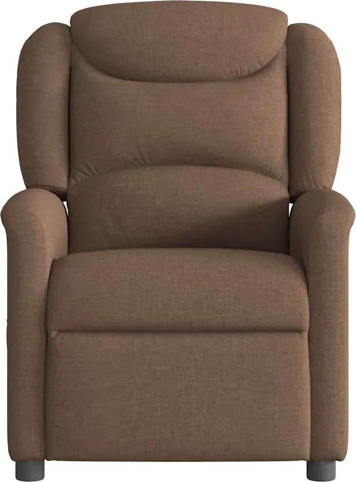 Elektrické polohovací křeslo hnědé textil 3303178