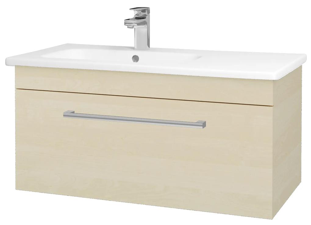 Dřevojas Koupelnová skříň ASTON SZZ 90 Varianta: N01 Bílá lesk / Úchytka T02 / D01 Beton