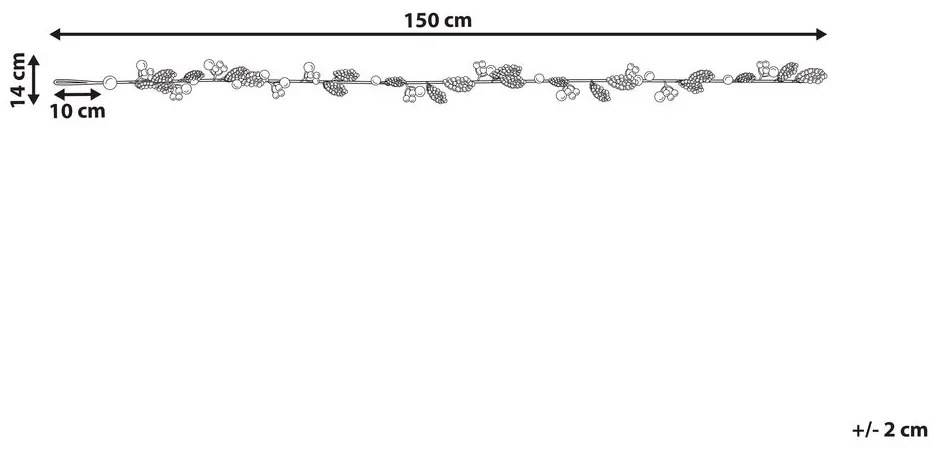 Vánoční girlanda 150 cm červená TARIFA Beliani