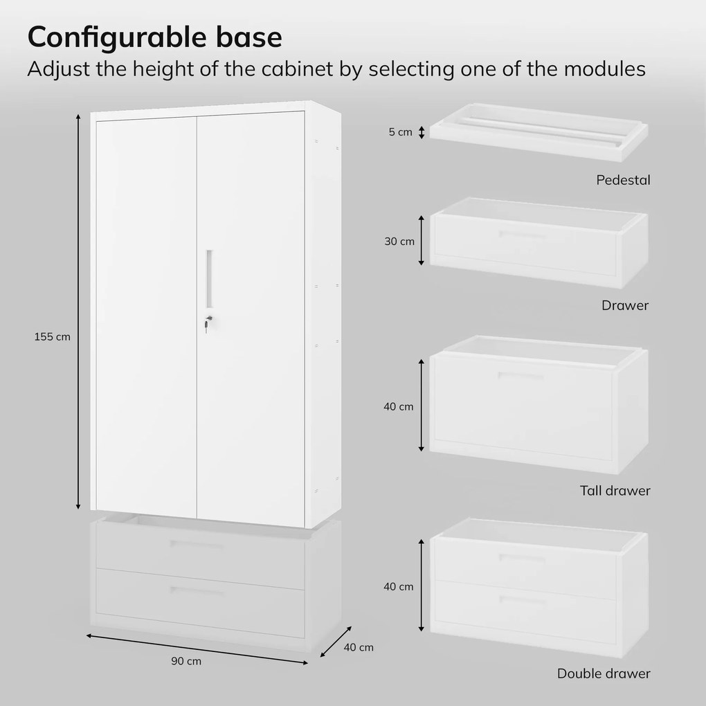 Megan Biały - szuflada na dokumenty 195cm