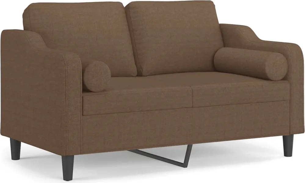 2místná pohovka s polštáři hnědá 120 cm textil 3200840