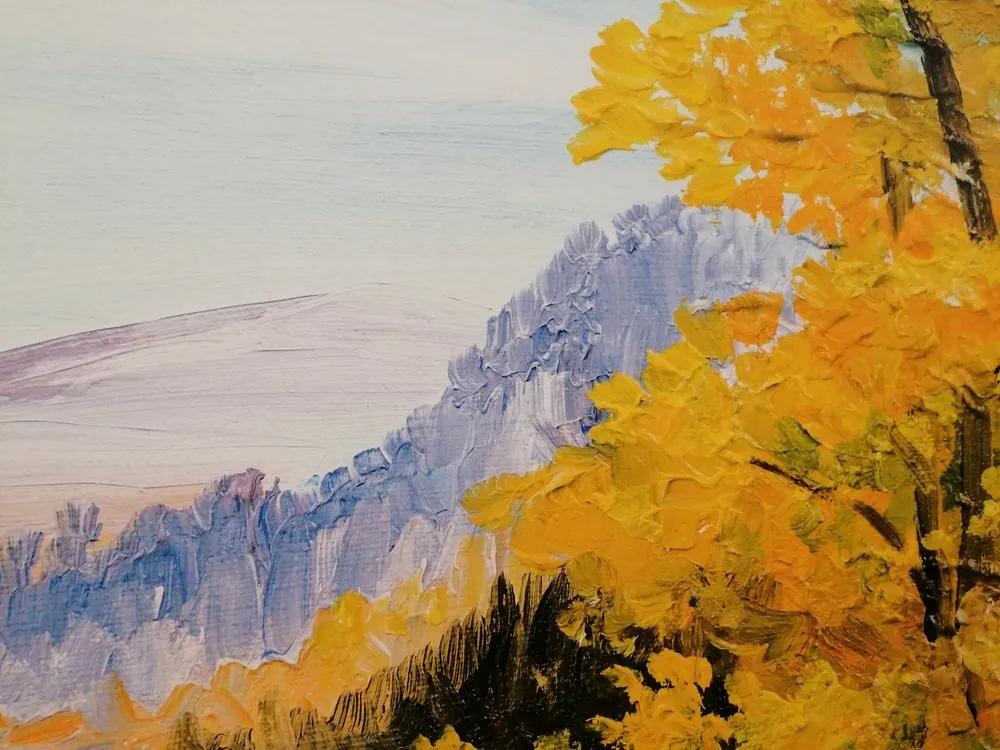 Obraz olejomalba horského jezera - 120x60 cm