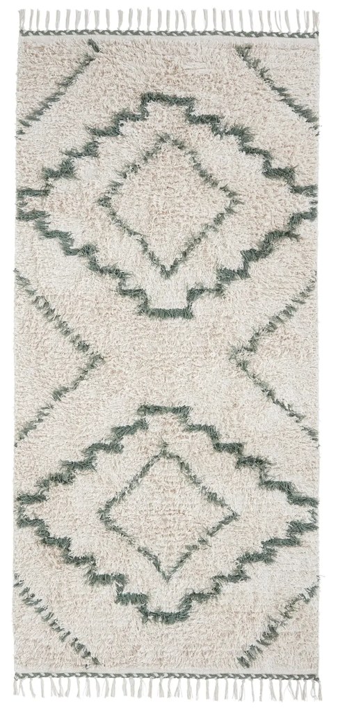 House Doctor Bavlněný koberec Minis Green 200 × 90 cm, zelená barva, textil
