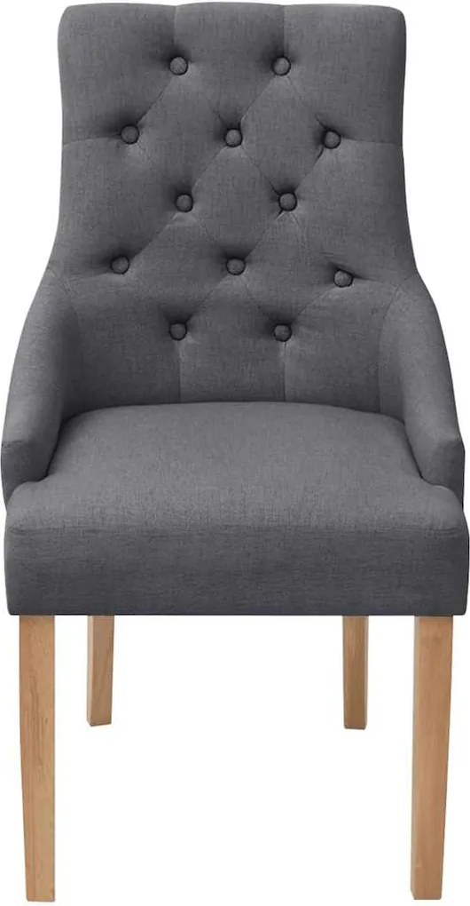 Jídelní židle 2 ks tmavě šedé textil 243636