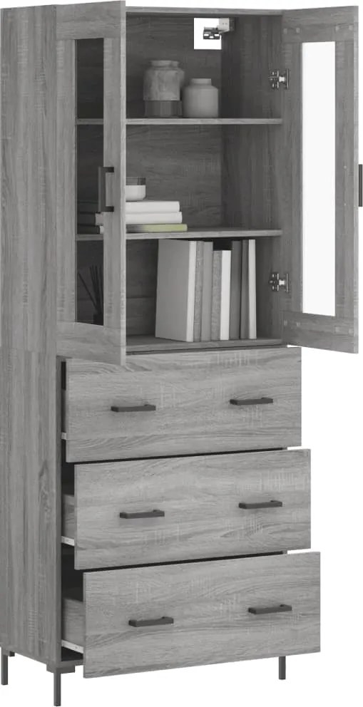 Skříň highboard šedá sonoma 69,5 x 34 x 180 cm kompozitní dřevo 3198407