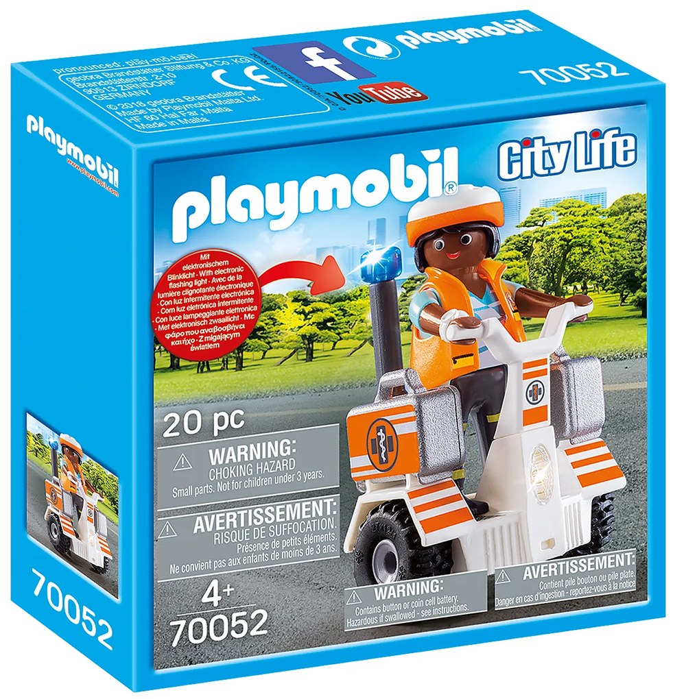 Playmobil city life 70052 zásahová dvoukolka záchranářů se světly
