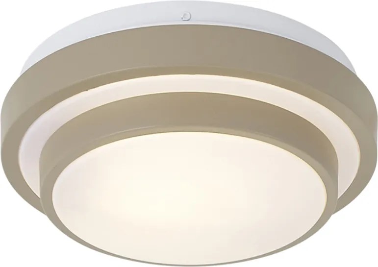 Moderní stropní svítidlo taupe s bílou barvou 25 cm IP44 - Walden